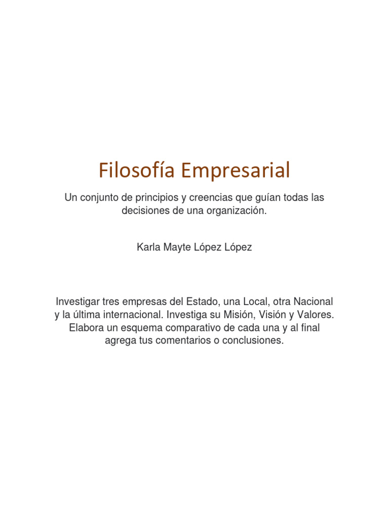 Filosofía Empresarial | Descargar gratis PDF | Business | Calidad ...