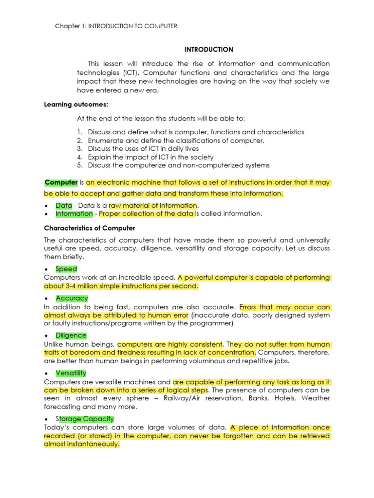 Chapter 1 Intro | PDF | Computer Data Storage | Random Access Memory