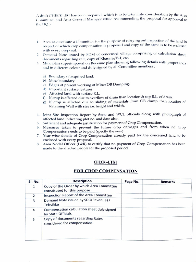 Crop Compensation Approval Guide | PDF