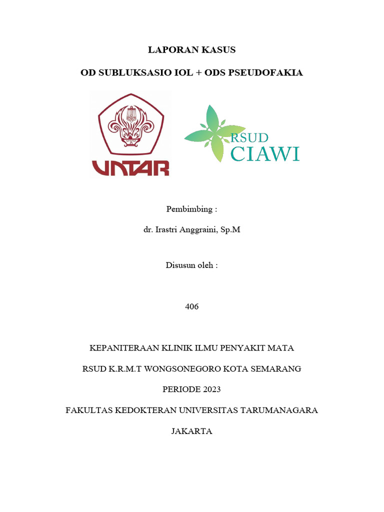 OD Subluksasio IOL dan ODS Pseudofakia | PDF