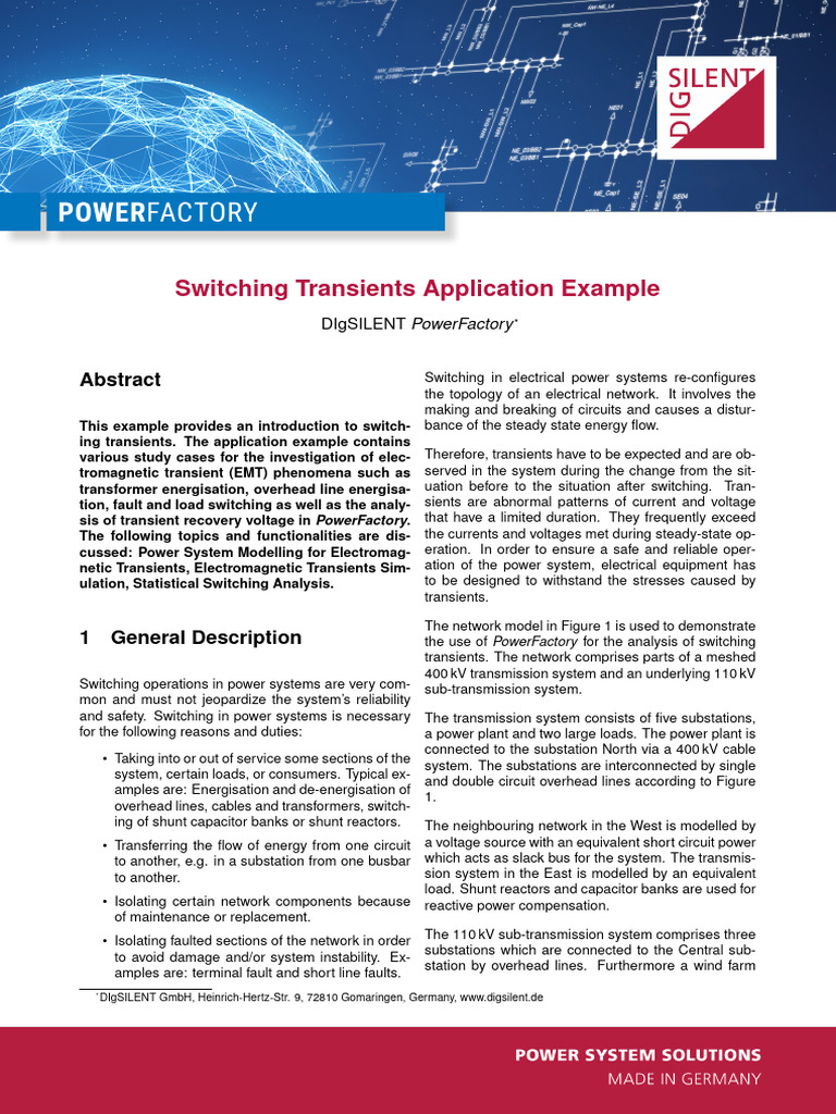 Switching Transients | PDF | Transformer | Electrical Substation