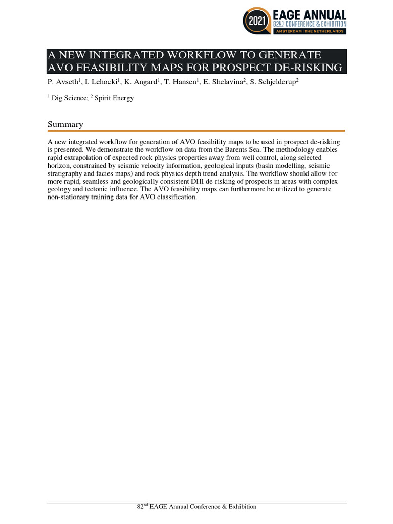 AVO Feasibility Maps for Prospect De-Risking | PDF | Shale | Sandstone