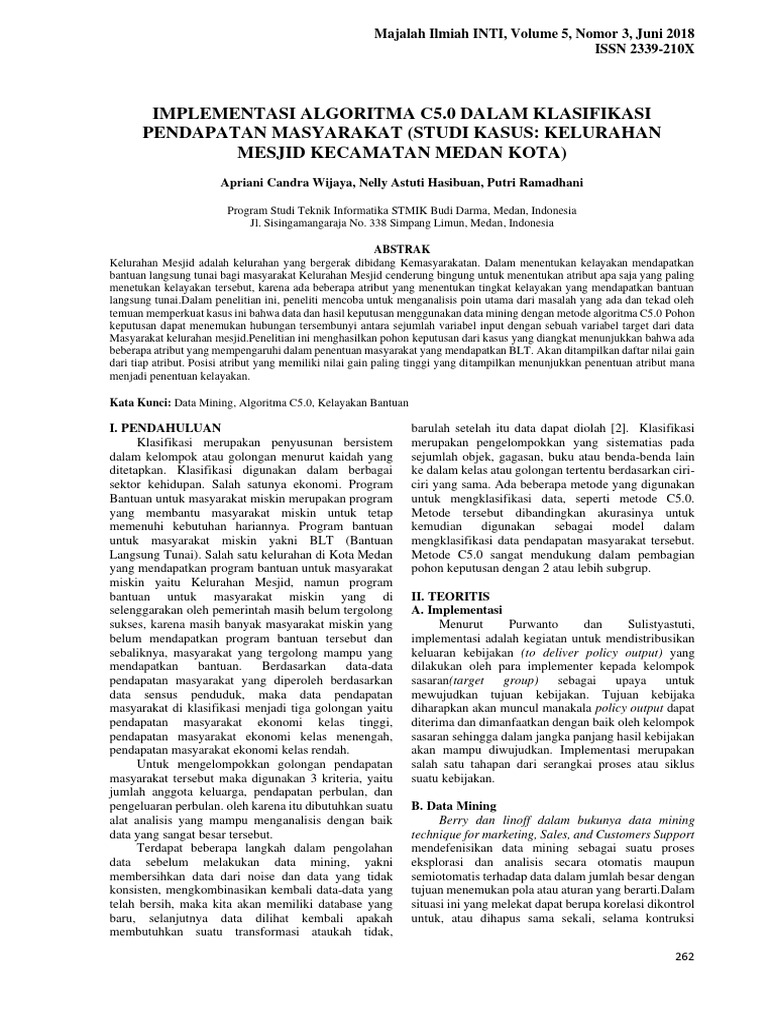 Implementasi Algoritma C5.0 Dalam Klasifikasi | PDF | Bisnis | Pengelolaan Keuangan & Uang