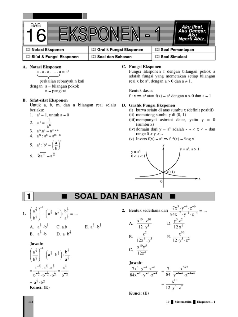 Bab 16 Eksponen - 1 | PDF