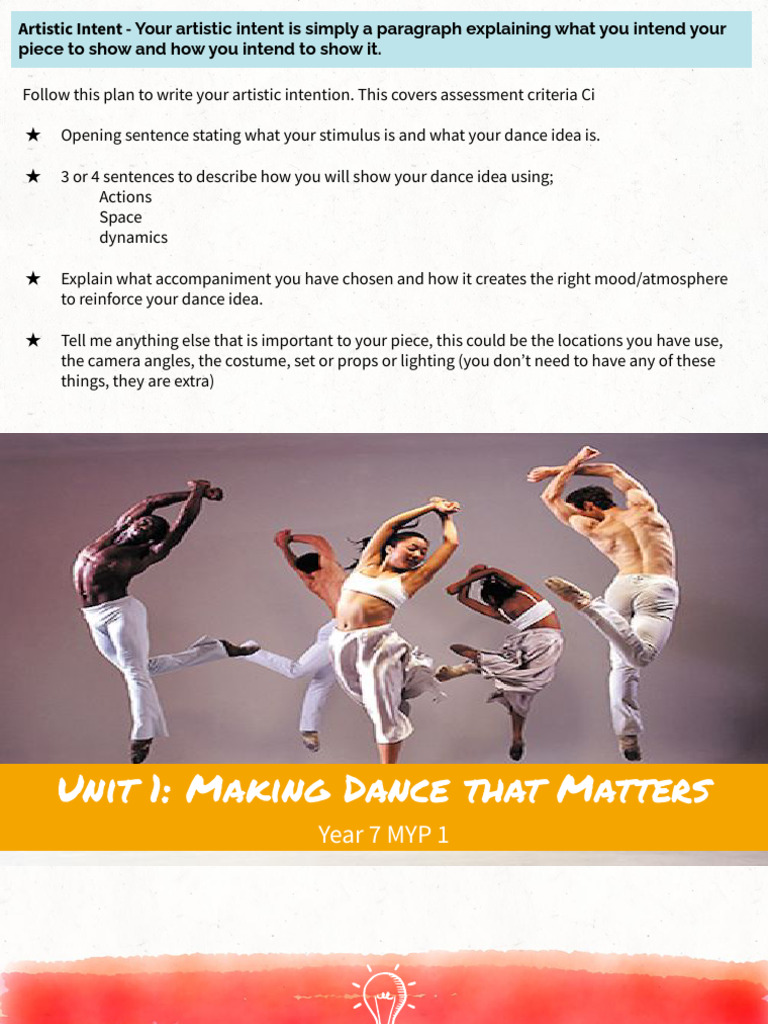 22 MYP 1 Dance Process Journal | PDF | Choreography | Dances