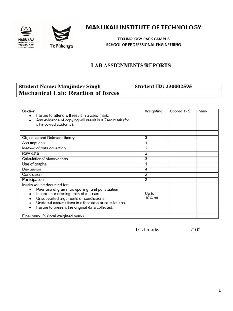 Support Reactions in Beam Experiment | PDF | Elasticity (Physics ...