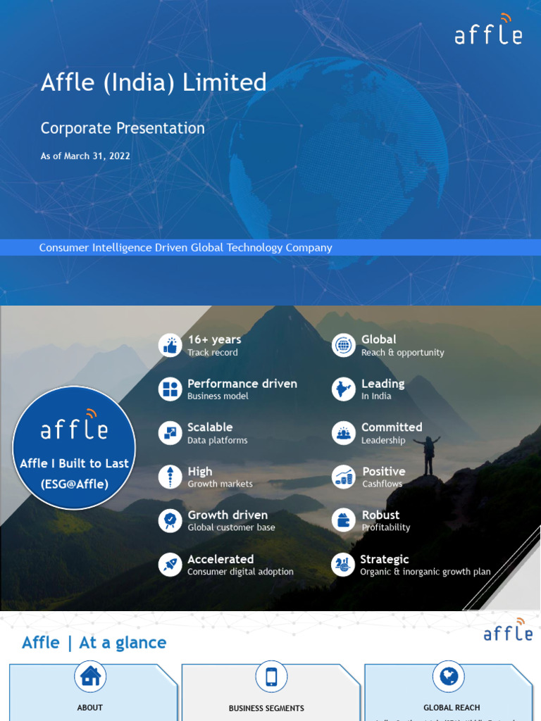 Affle Corporate Presentation | PDF | Advertising | E Commerce