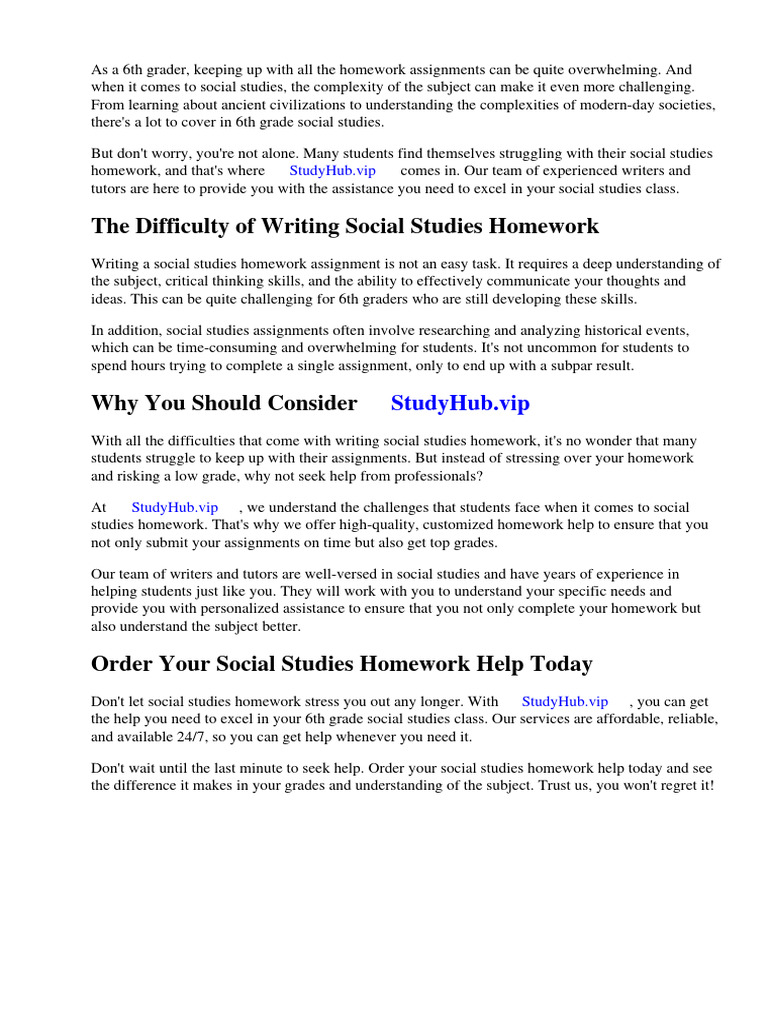 6th Grade Social Studies Homework Help | PDF | Homework | Worksheet