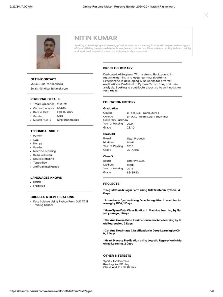 Nitin Resume. | PDF