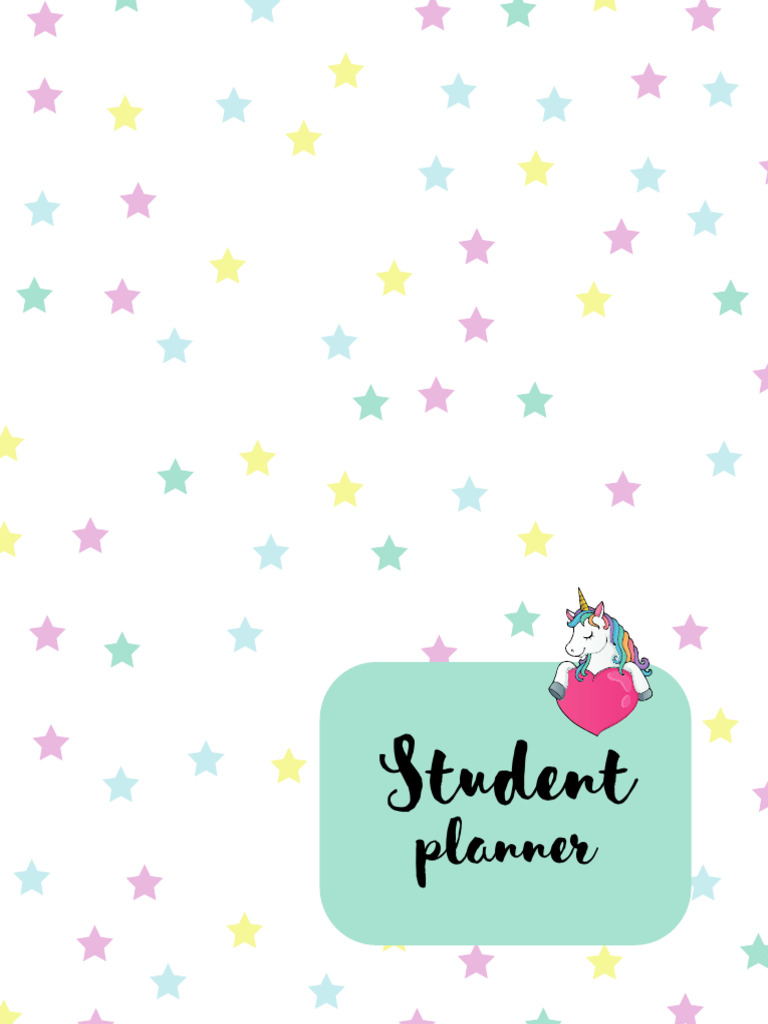 Just Love Printables Unicorn Themed Student Planner 2022 2023 PDF 8 ...