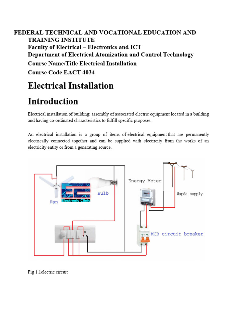 Electrical Installation of Building | PDF | Electrical Wiring | Direct ...