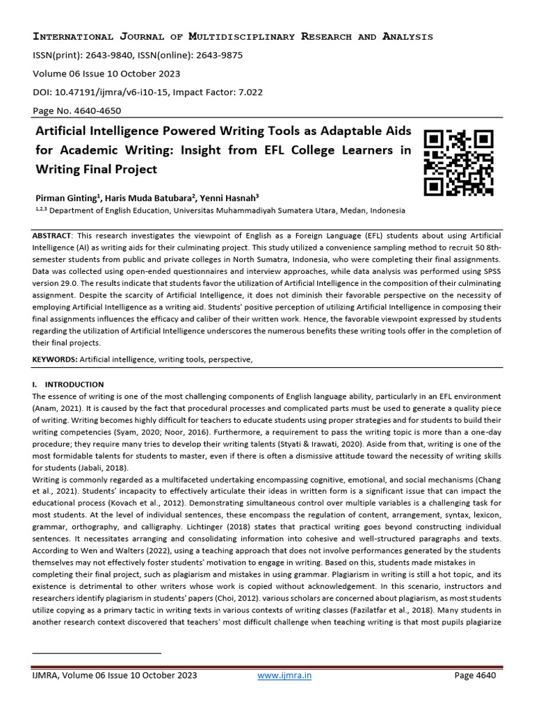 Artificial Intelligence Powered Writing Tools As Adaptable Aids For ...