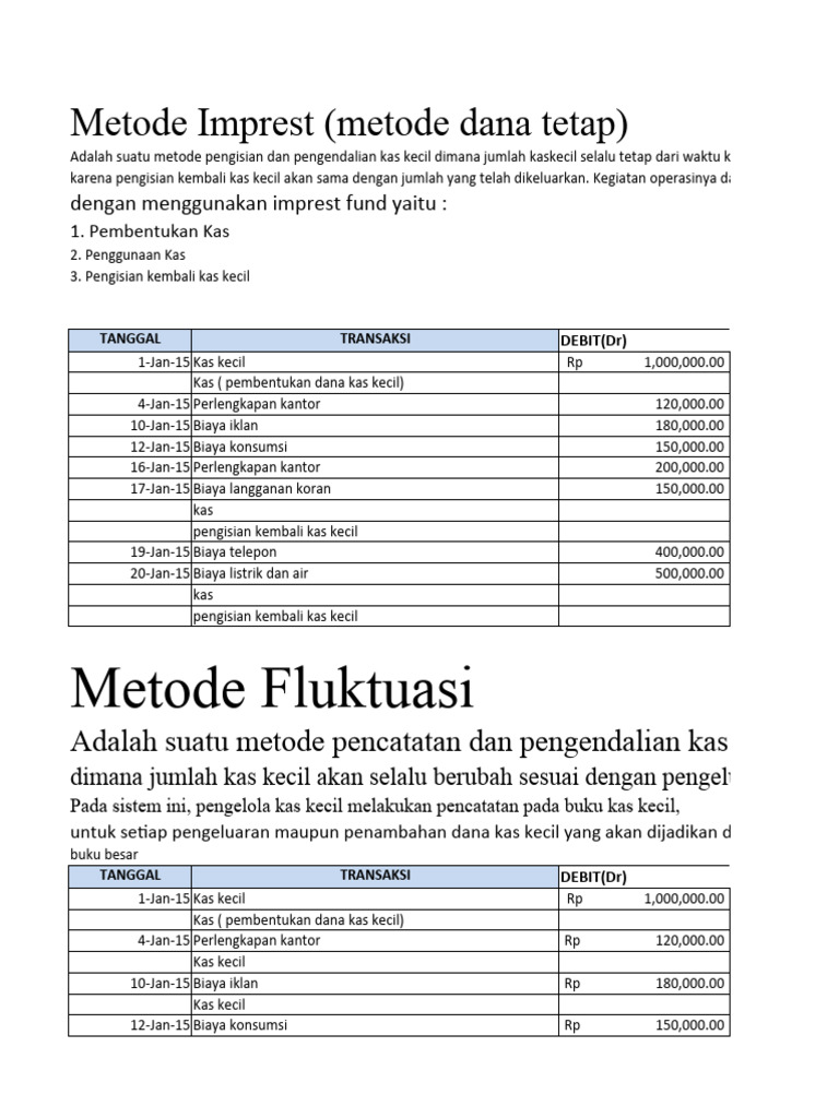Metode Pengelolaan Kas Kecil dan Investasi | PDF