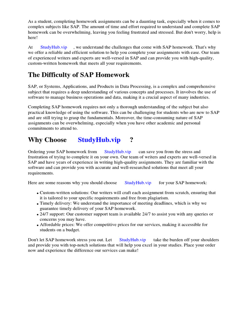 Sap Homework | PDF | Usability | Homework