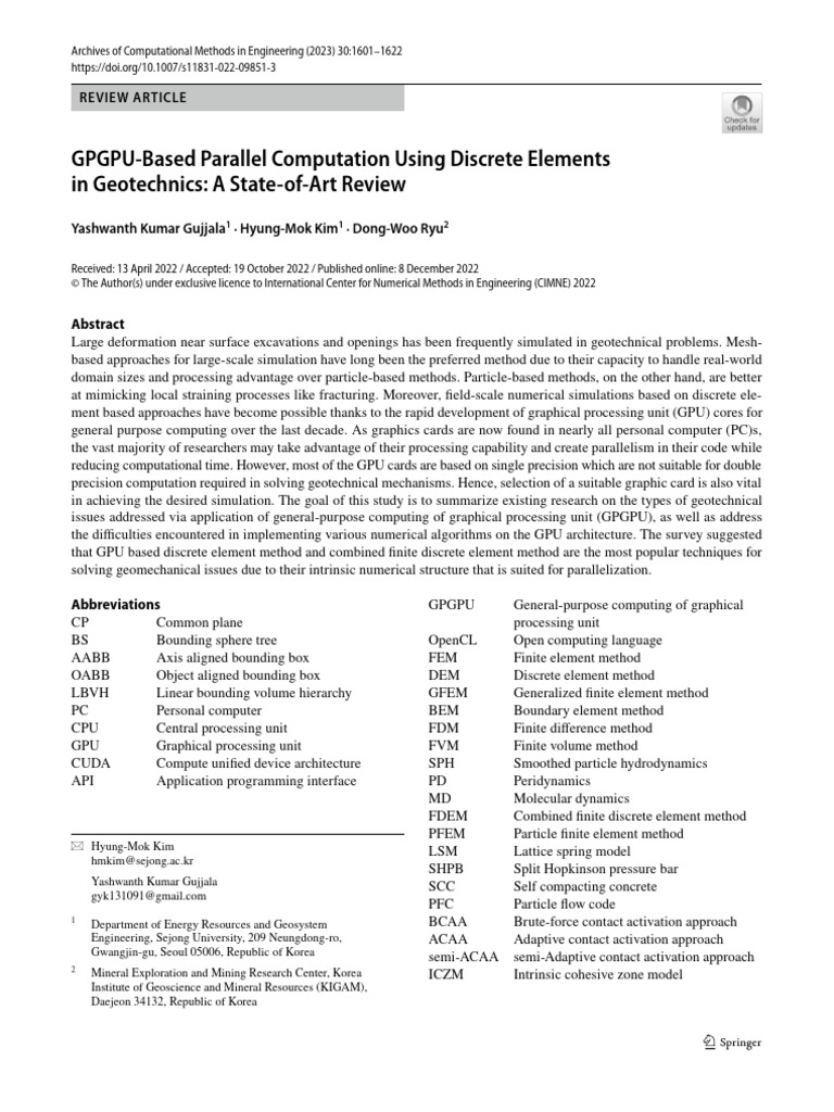 Gpgpu Based Parallel Computation Using Discrete Elements In Geotechnics 6788