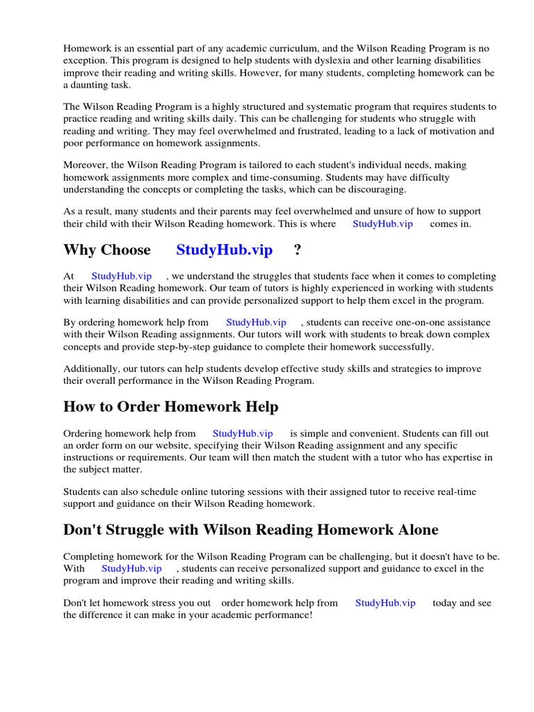 Wilson Reading Homework | PDF | Literacy | Lesson Plan