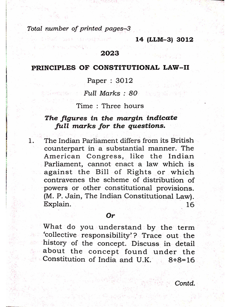 Principles of Constitutional Law-II 3012 e | PDF