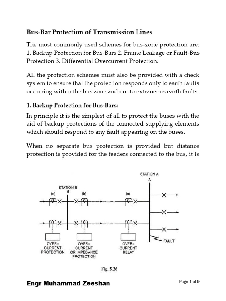 Bus Bar Protection of Transmission Line 1711380868 | PDF | Relay | Inductor
