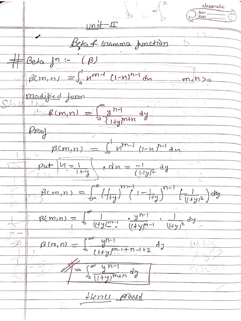 Beta and Gamma Functions | PDF
