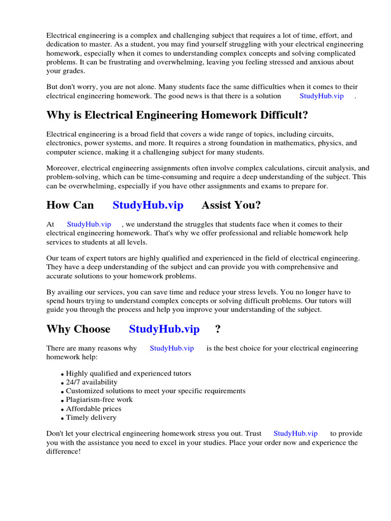 Electrical Engineering Homework Help | PDF | Engineering | Homework