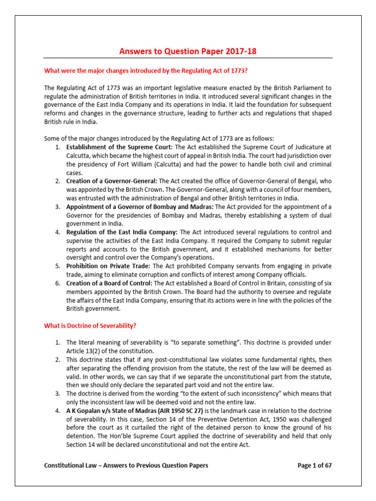 Constitutional Law: Key Concepts Explained | PDF | Constitutional ...