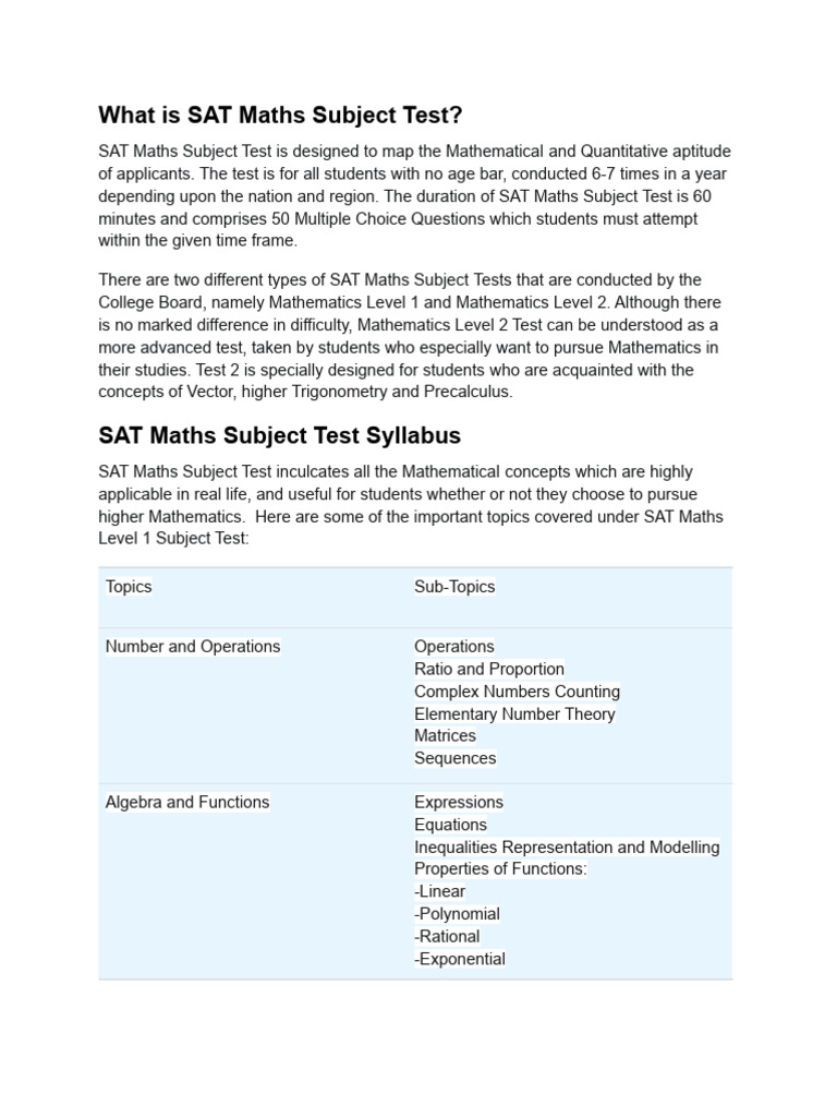 Sat Math Subject Test PDF | PDF | Mathematics | Geometry