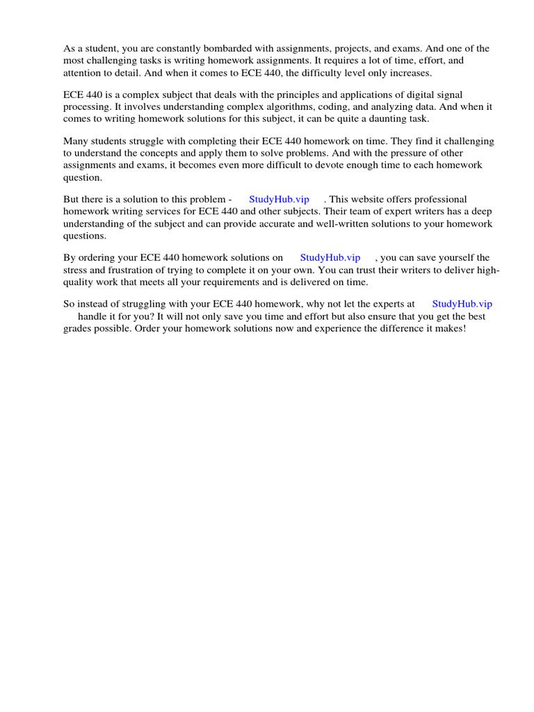 Ece 440 Homework Solutions | PDF | Homework | Computing