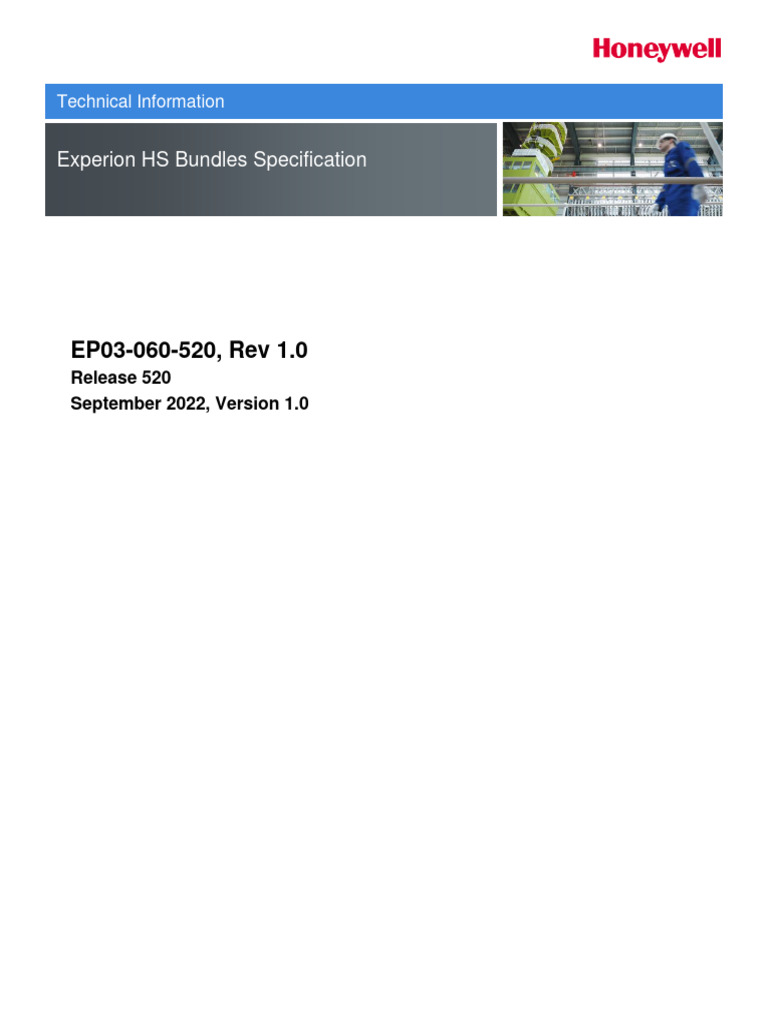 Experion HS Bundles Technical Specs | PDF | Scada | Server (Computing)