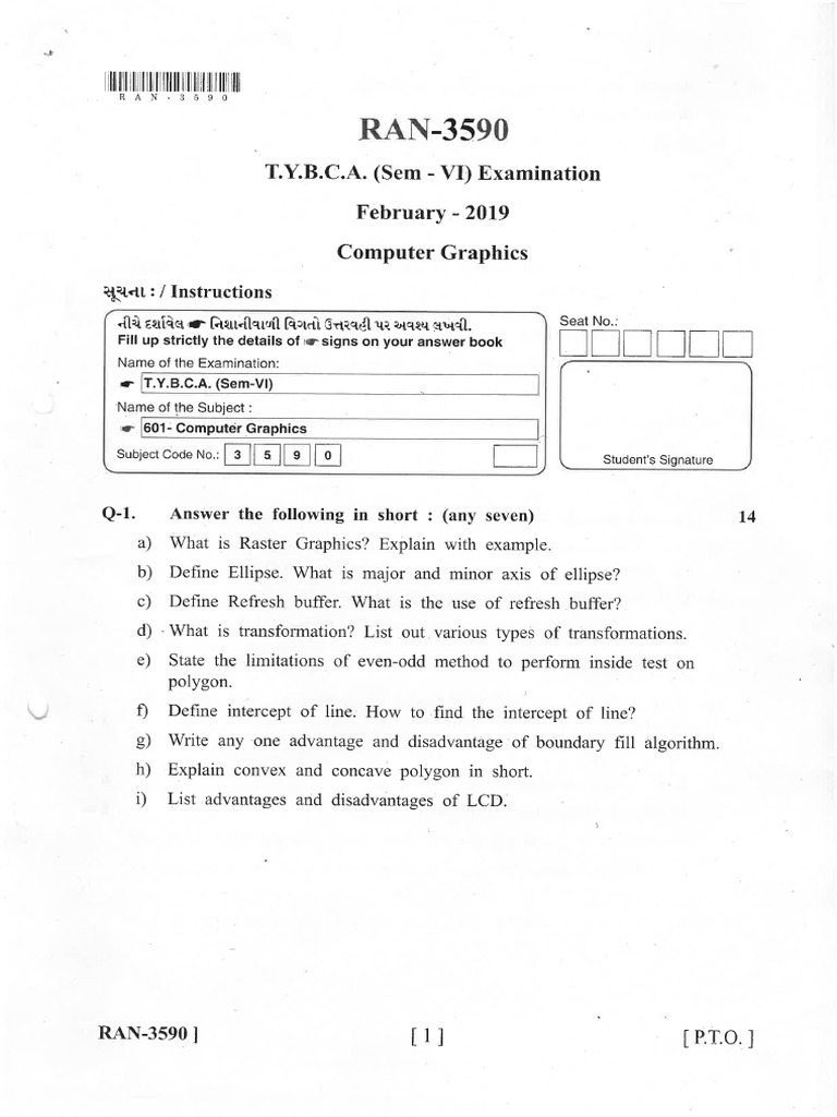 601 Computer Graphics 1 | PDF