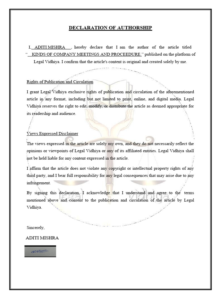 Declaration of Authorship | PDF | Business | Social Science