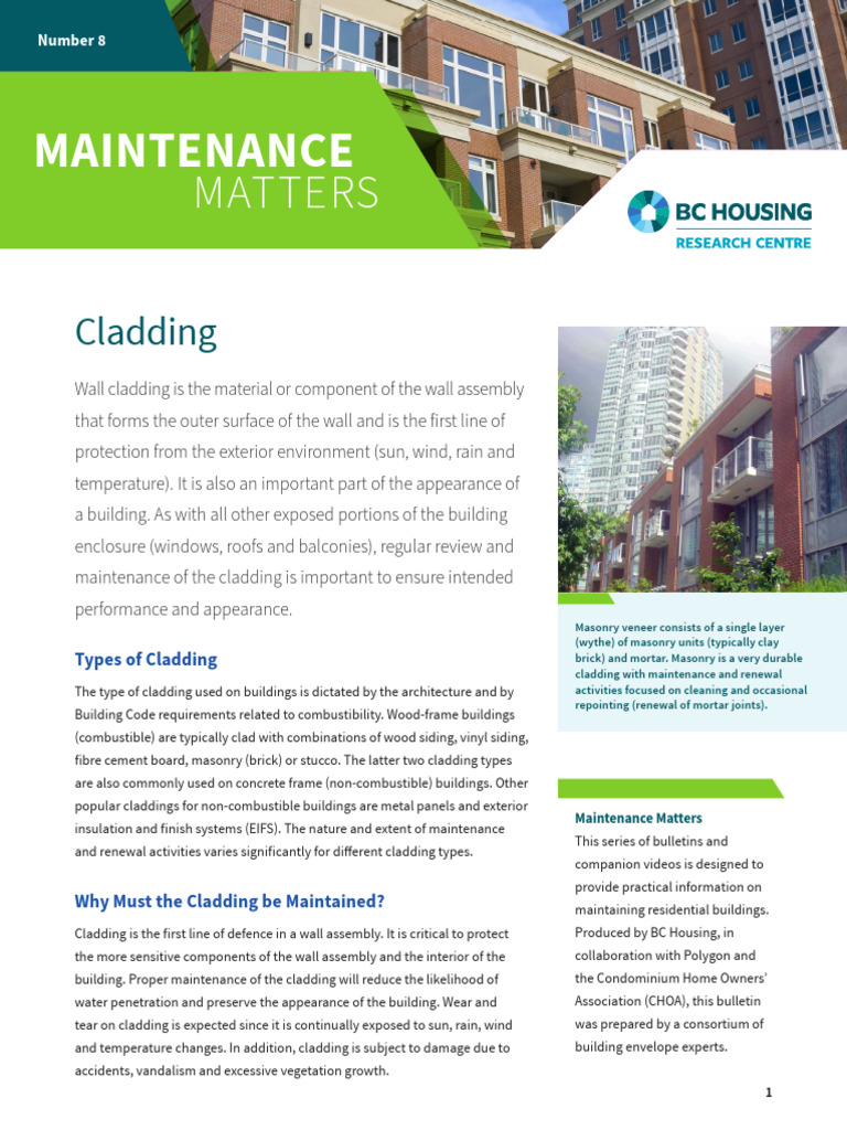 Maintenance Matters 08 Cladding | PDF | Architectural Design | Architecture
