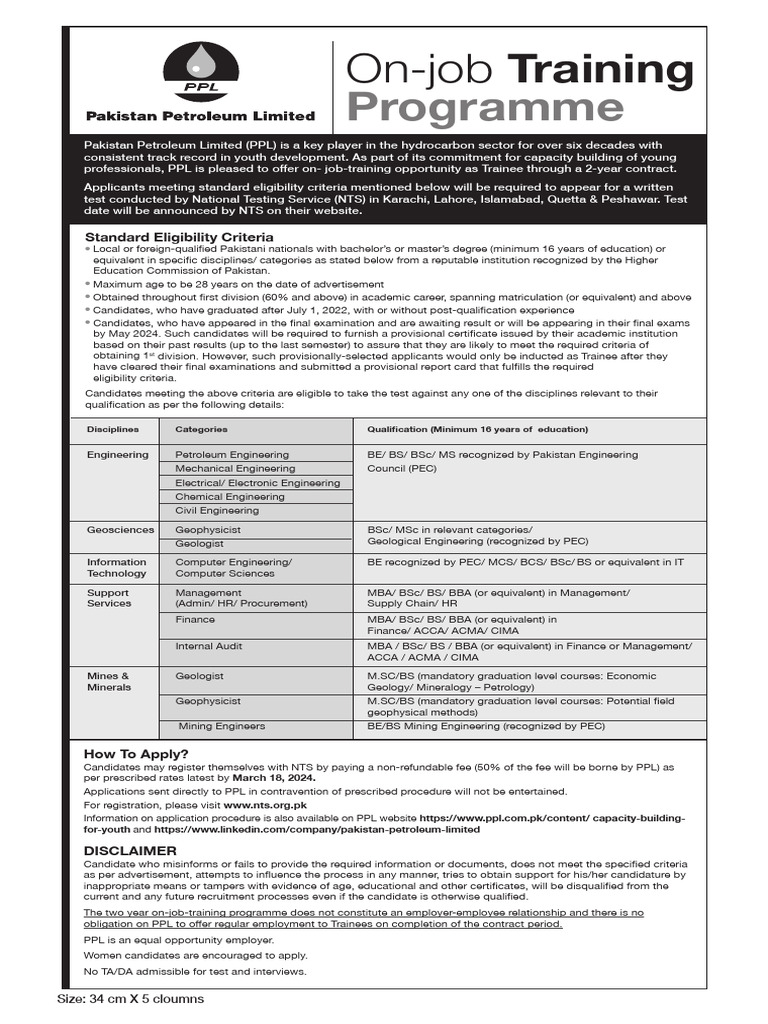 On-Job Training Programme-2024 | PDF | Bachelor Of Science | Engineering