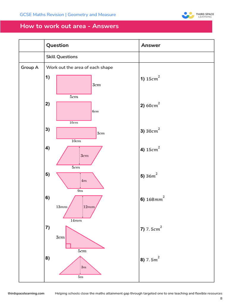 Area Worksheet | PDF | Area | Geometry