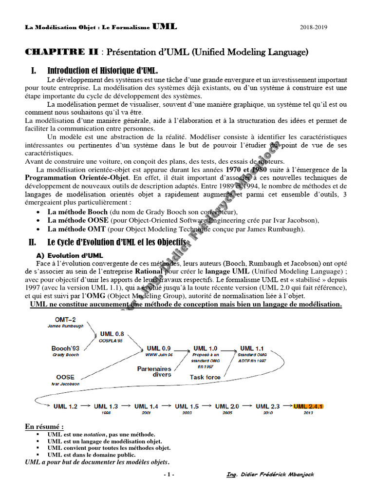 Cours Sur La Modélisation Orientée Objet - UML - Chapitre 2 | PDF ...