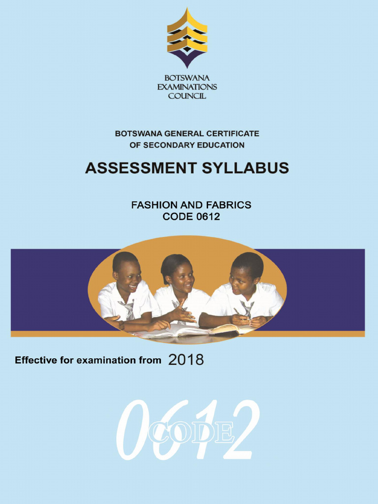 BGCSE Fashion and Fabrics Syllabus 2018 | PDF | Seam (Sewing) | Textiles