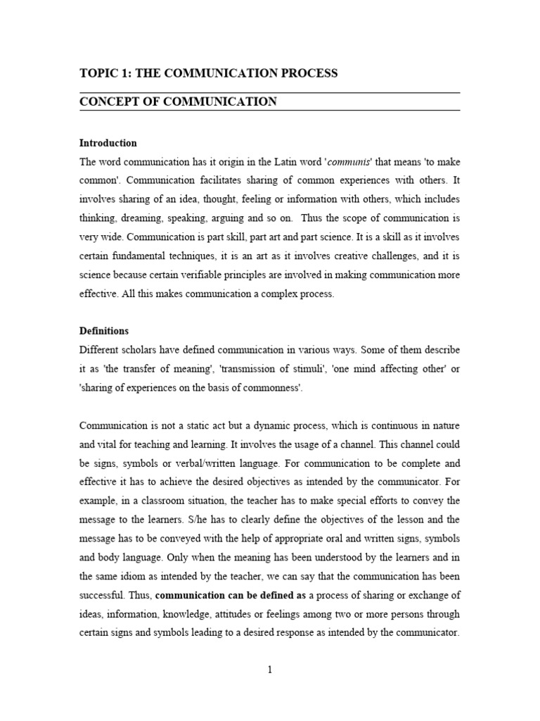 Ect 511 Notes | PDF | Communication | Nonverbal Communication