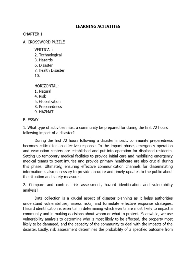 NCM 121 Prelim activities | PDF | Emergency Management | Emergency Department