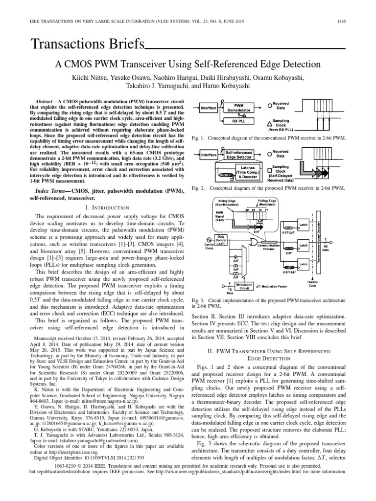 A Cmos Pwm Transceiver Using Self Referenced Edge Detection Pdf Information And