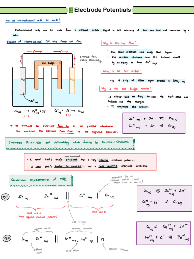 Electrochemical Cells & Potentials | PDF | Redox | Electrochemistry