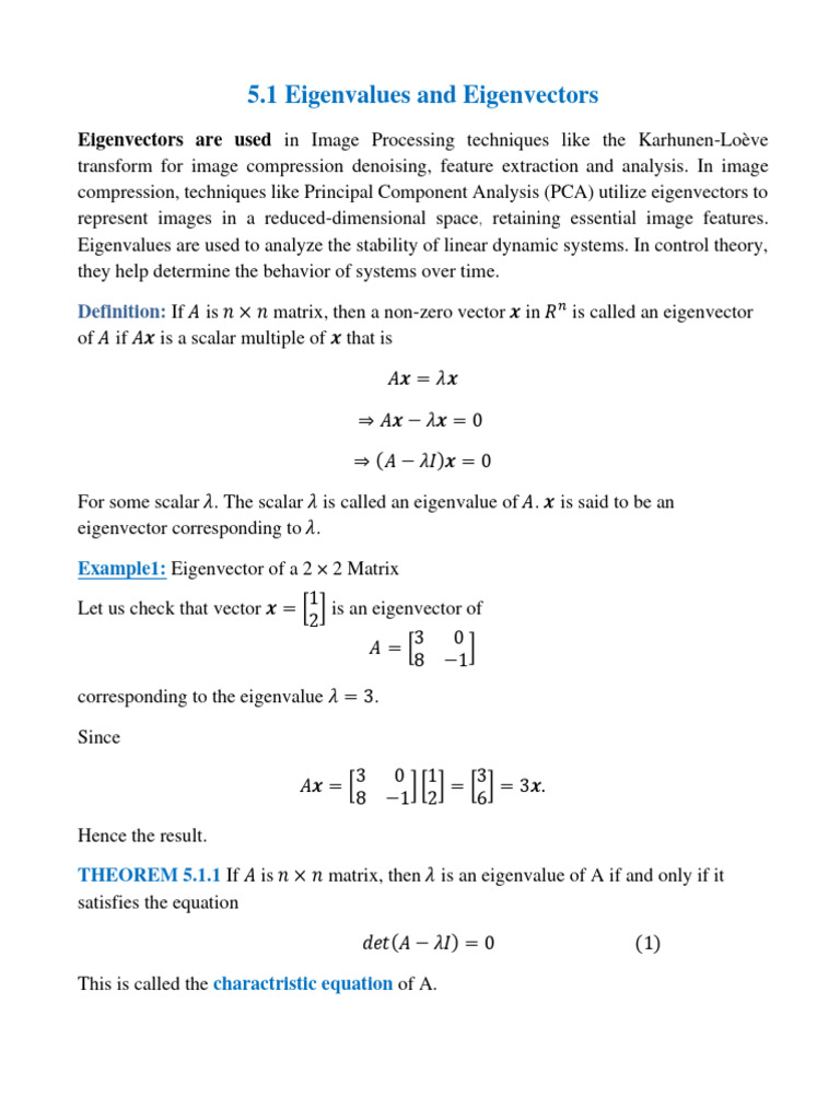Eigenvalues and Eigenvectors | PDF | Eigenvalues And Eigenvectors | Matrix (Mathematics)