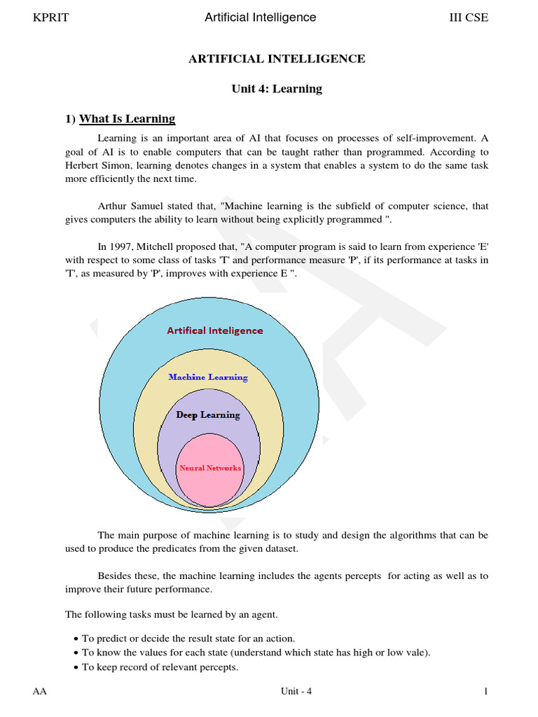 AI - Unit 4 - Notes | PDF | Artificial Intelligence | Intelligence (AI ...