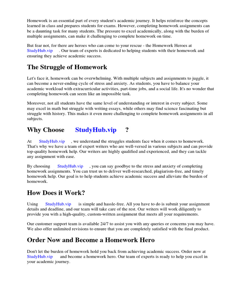 Homework Heroes | Download Free PDF | Homework