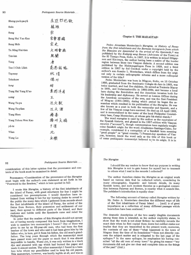 Prehispanic Source Materials For The Study of Philippine History1 | PDF