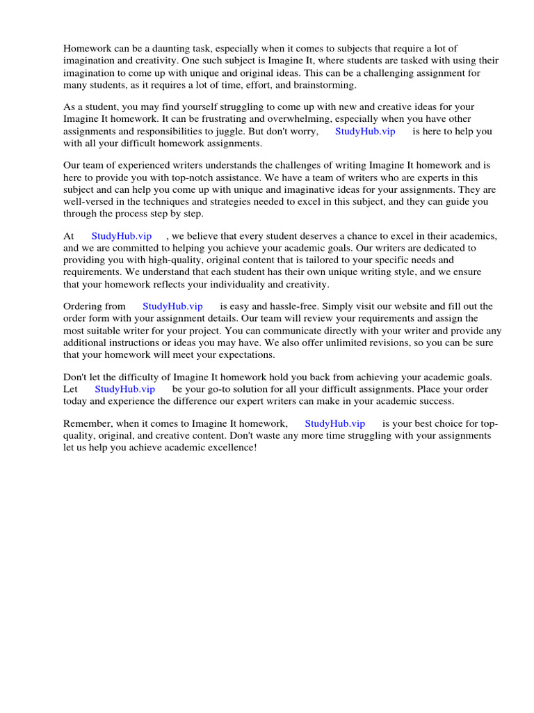 Imagine It Homework | PDF | Homework
