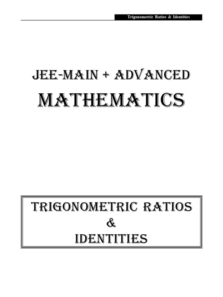 Trigo Ratios | PDF | Trigonometric Functions | Mathematics