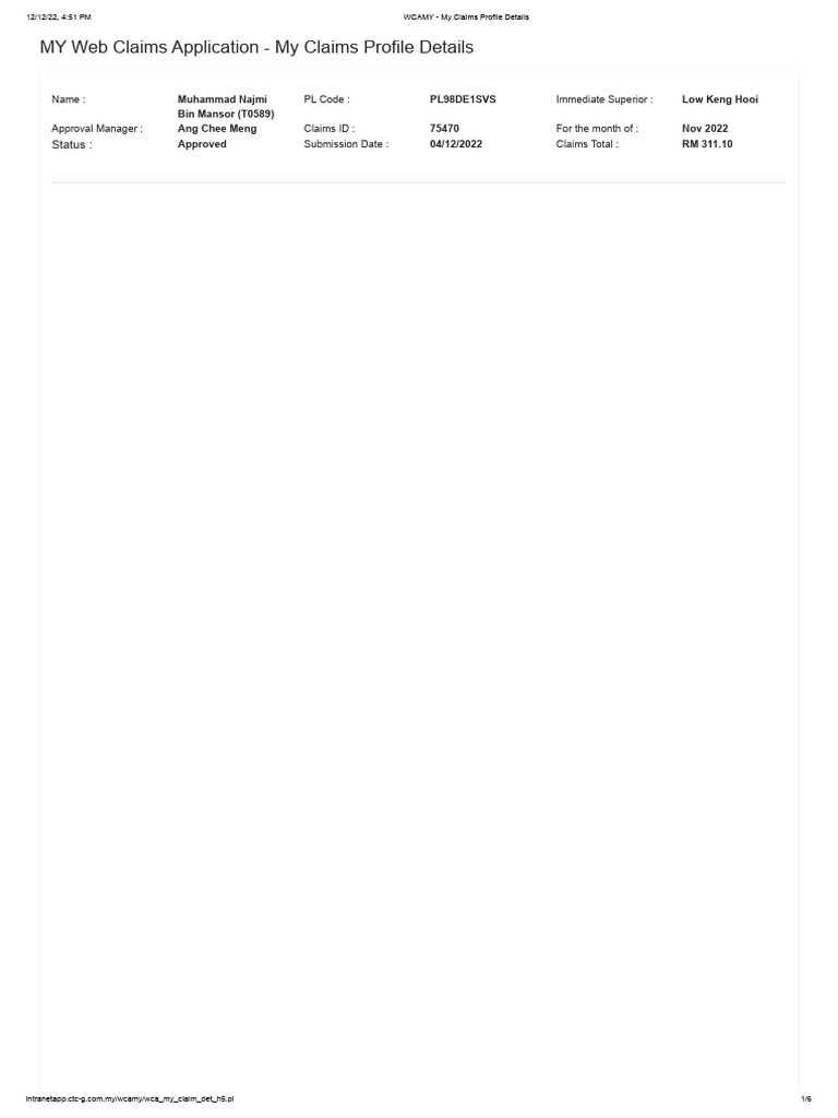 Claims Profile for Muhammad Najmi | PDF | Government Finances | Taxes