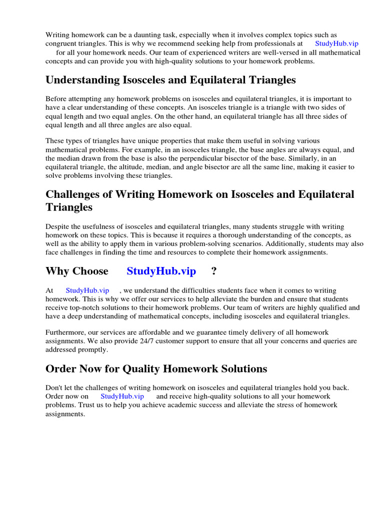 Unit 4 Congruent Triangles Homework 3 Isosceles and Equilateral Triangles | PDF | Triangle ...