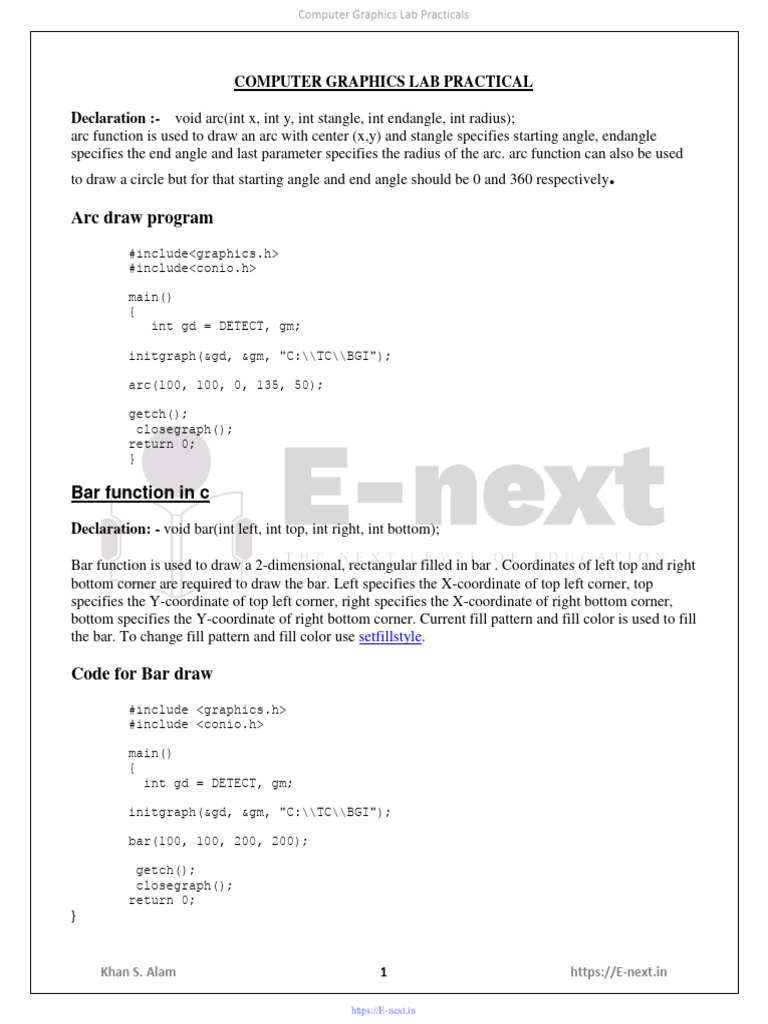 Computer Graphics Lab Practicals (E-Next - In) | PDF | Ellipse ...