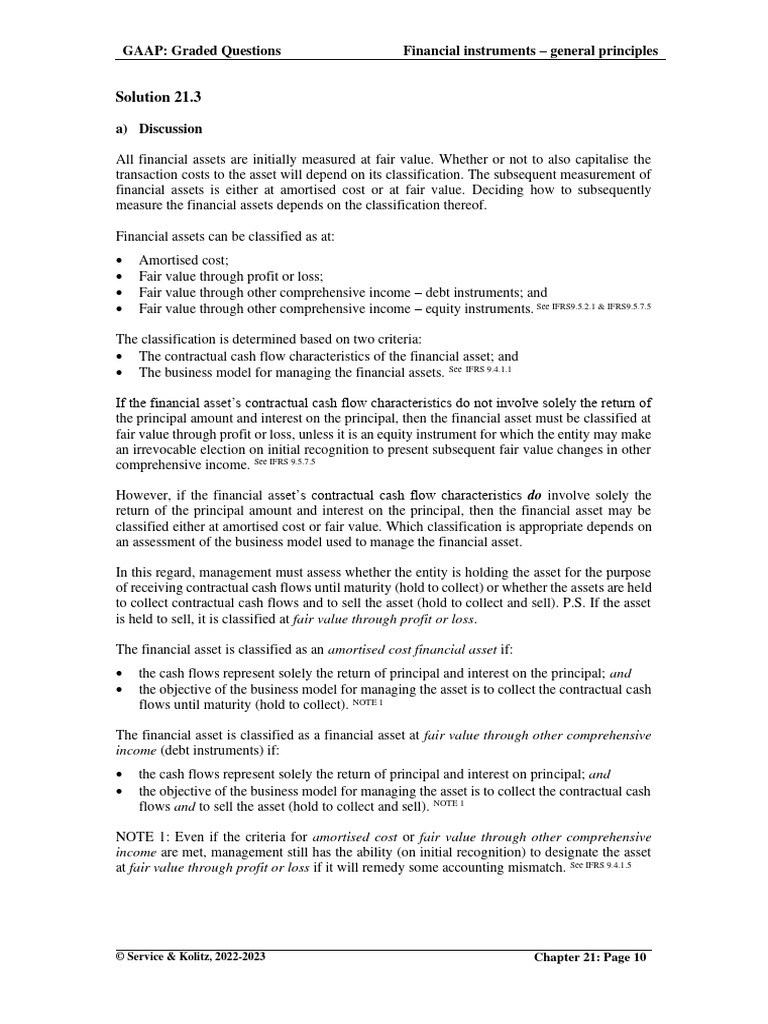 GG 21.3 Solution | PDF | Fair Value | Income