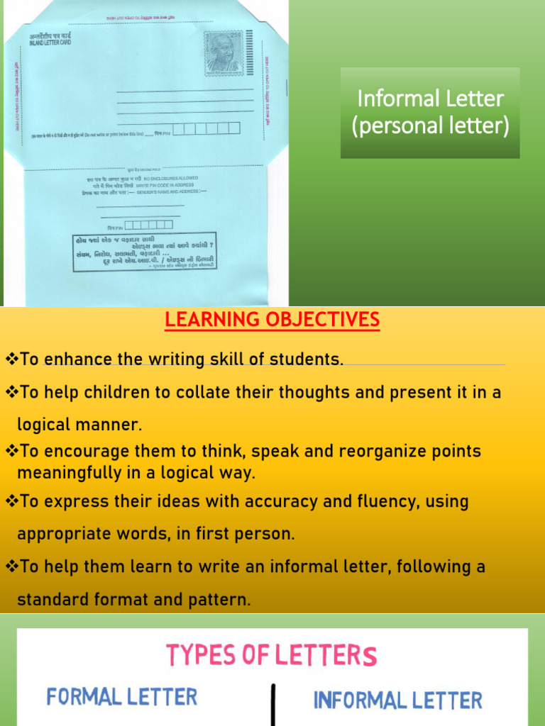 Informal Letter Writing - Notes-1 | PDF | Career & Growth | Language ...